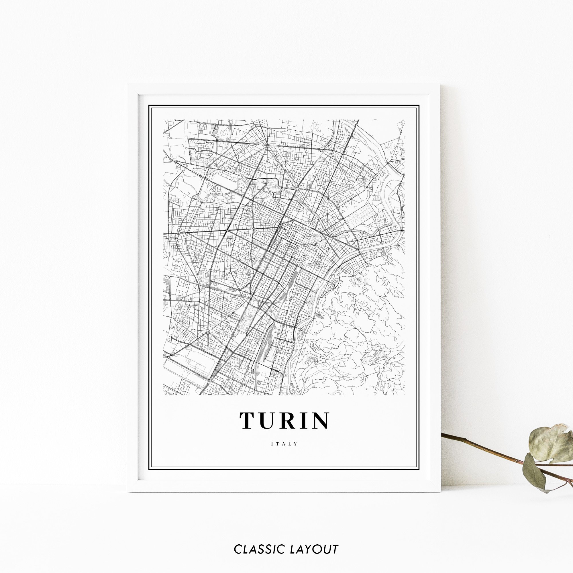 Turin Italy Map Print Torino Italia Map Art Poster City | Etsy