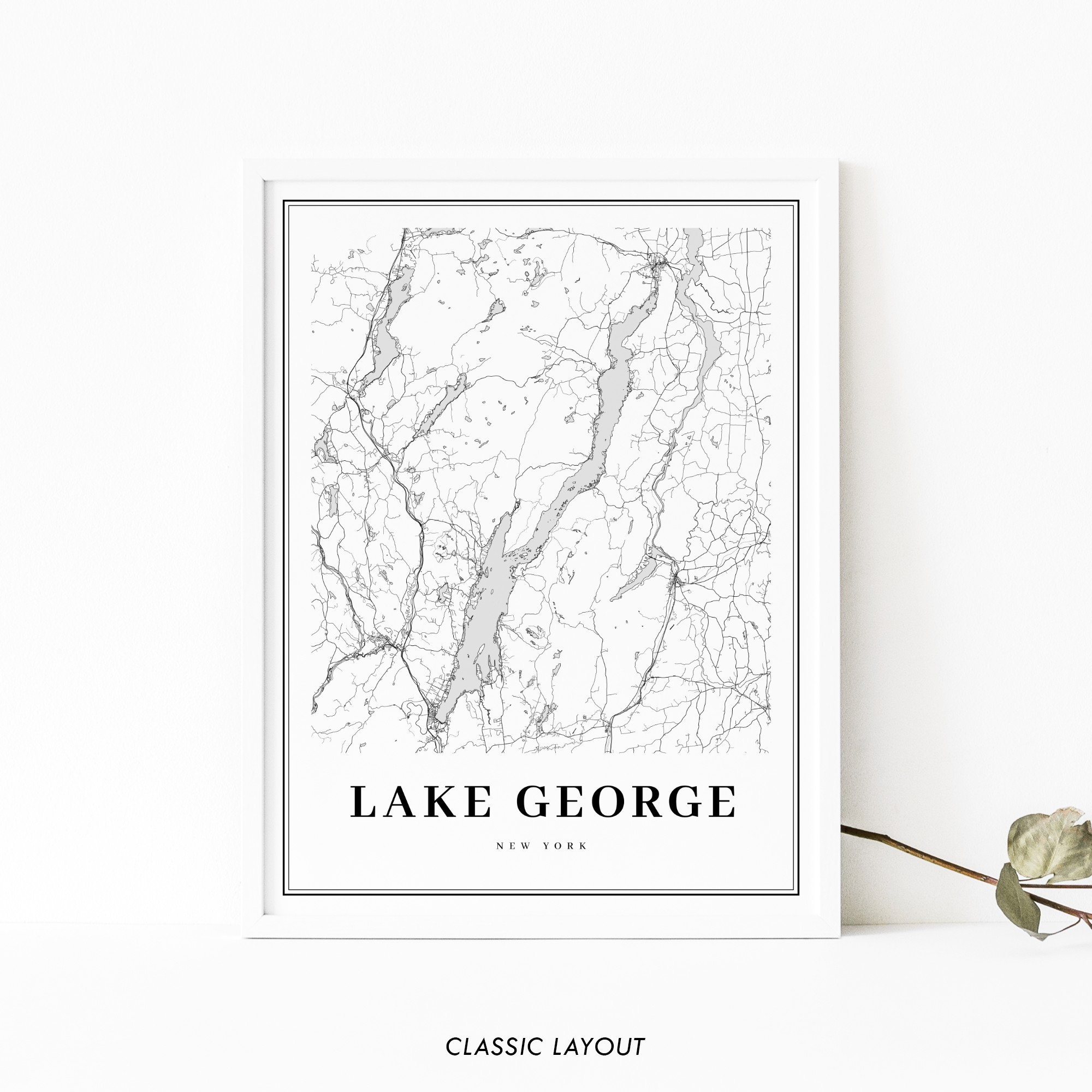 Lake George NY Map Print New York USA Map Art Poster - Etsy