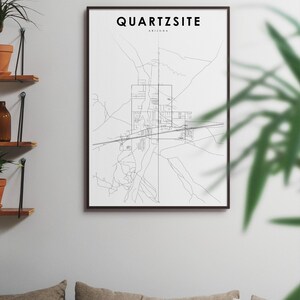 Quartzsite AZ Map Print, Arizona USA Map Art Poster, La Paz County City ...