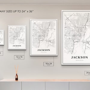 Jackson MS Map Print Mississippi USA Map Art Poster City | Etsy