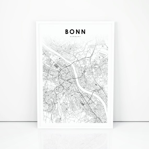 Bonn Germany Map Print Map Art Poster Cologne Deutschland | Etsy
