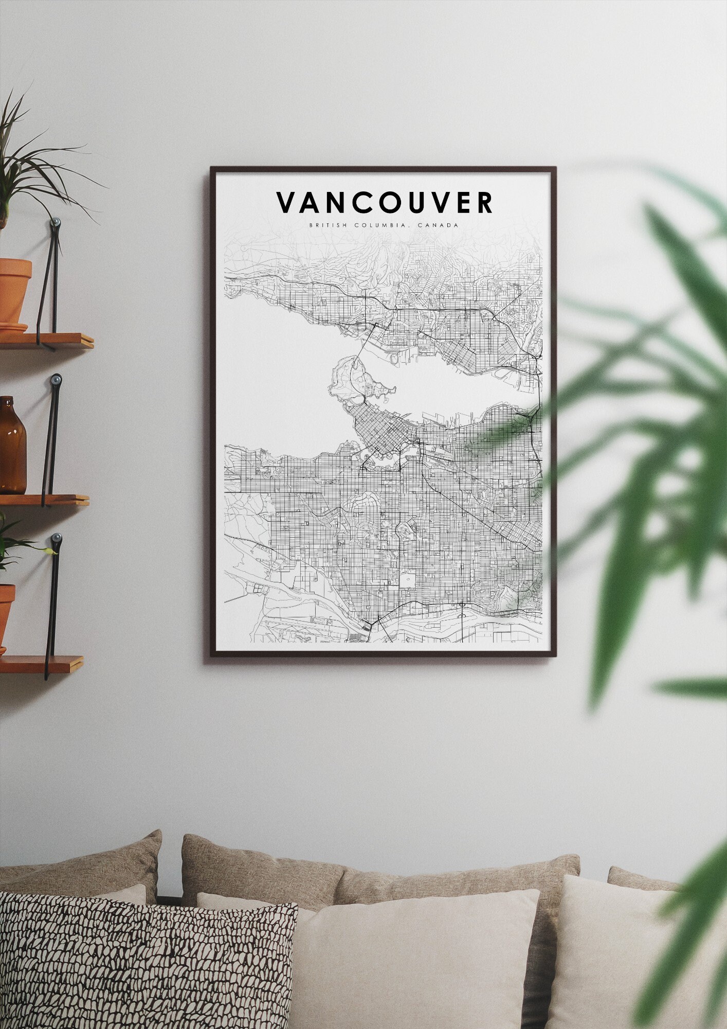 Vancouver BC Map Print British Columbia Canada Map Art | Etsy