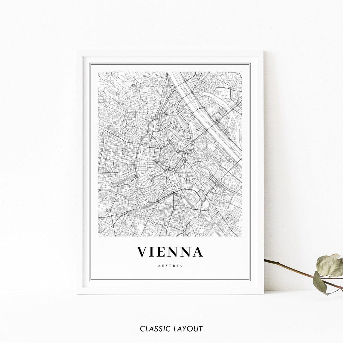 Vienna Austria Map Print, Wien Österreich, Map Art Poster, City Street ...