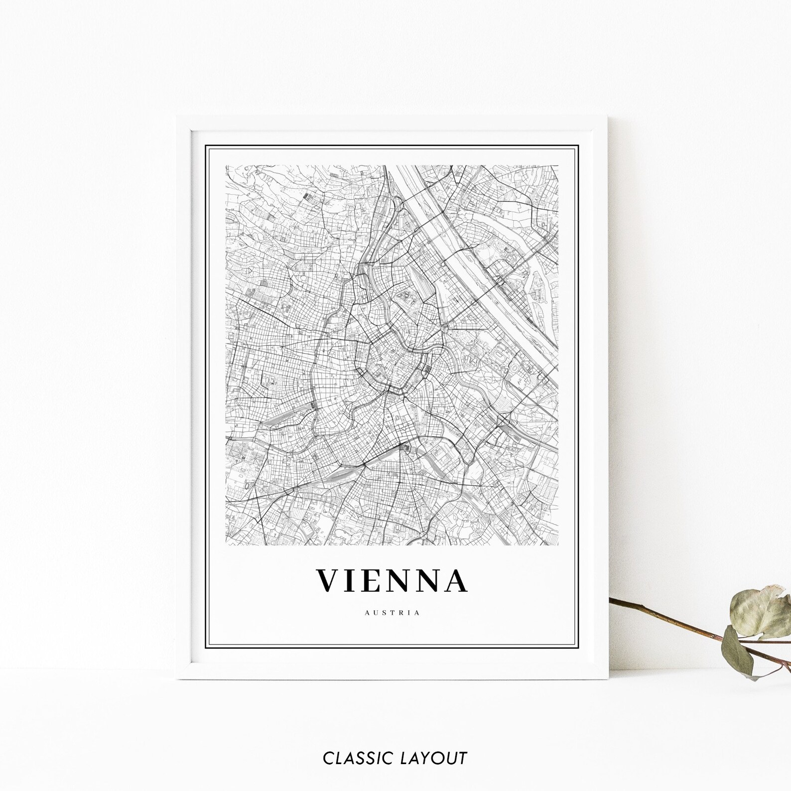 Vienna Austria Map Print Wien Österreich Map Art Poster | Etsy