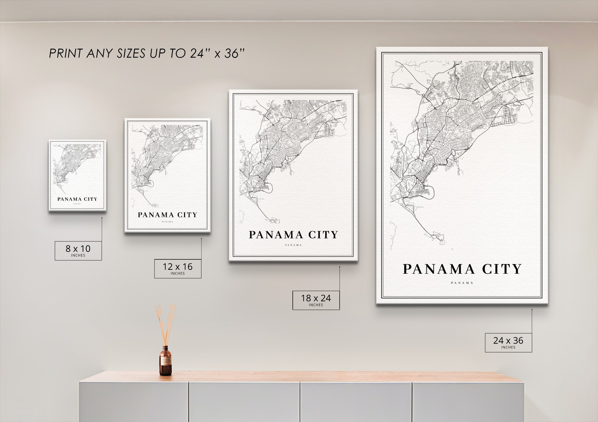 Panama City Panama Map Print Map Art Poster Panamá City - Etsy