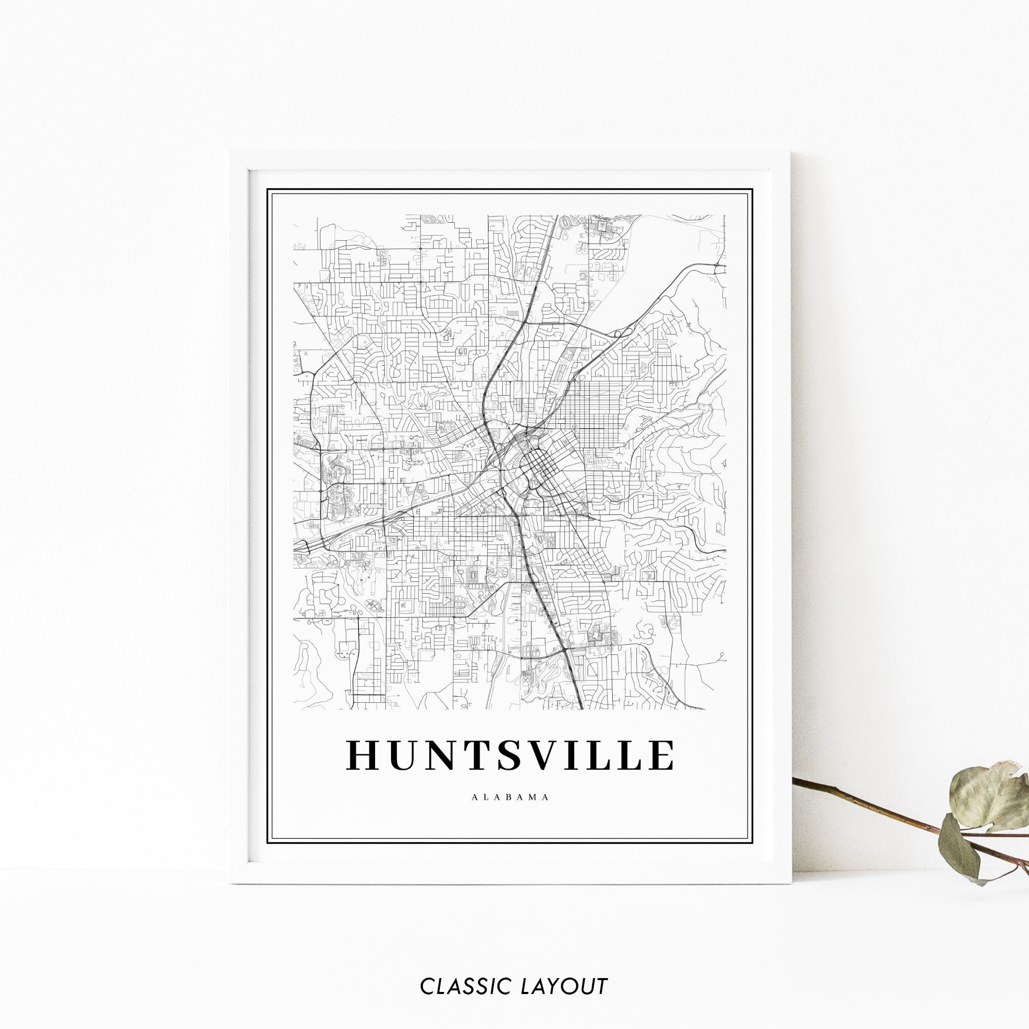 Huntsville AL Map Print Alabama USA Map Art Poster Morgan | Etsy