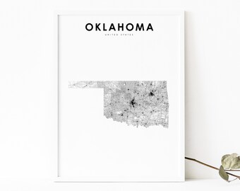 Oklahoma City Map Oklahoma Print Oklahoma City Poster - Etsy