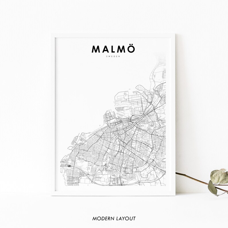 Malmo Sweden Map Print Malmö Sweden Map Art Poster City - Etsy