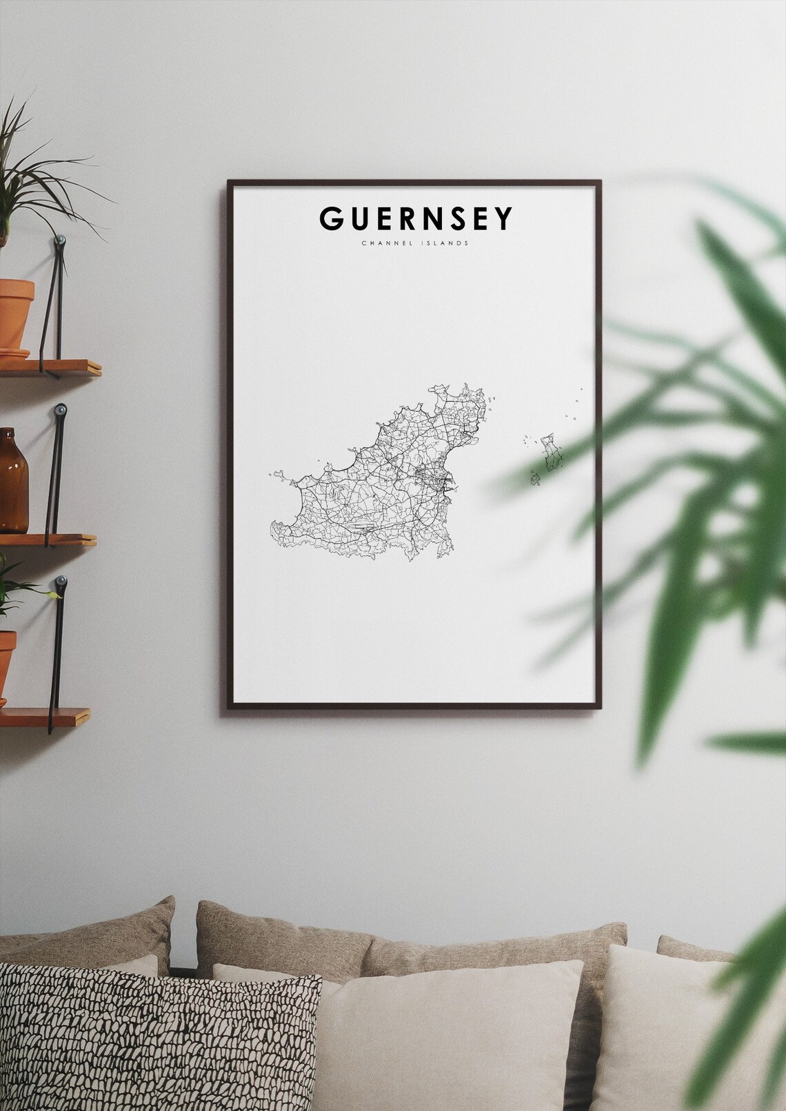 Guernsey Map Print, Channel Islands UK Map Art Poster, Bailliage De ...