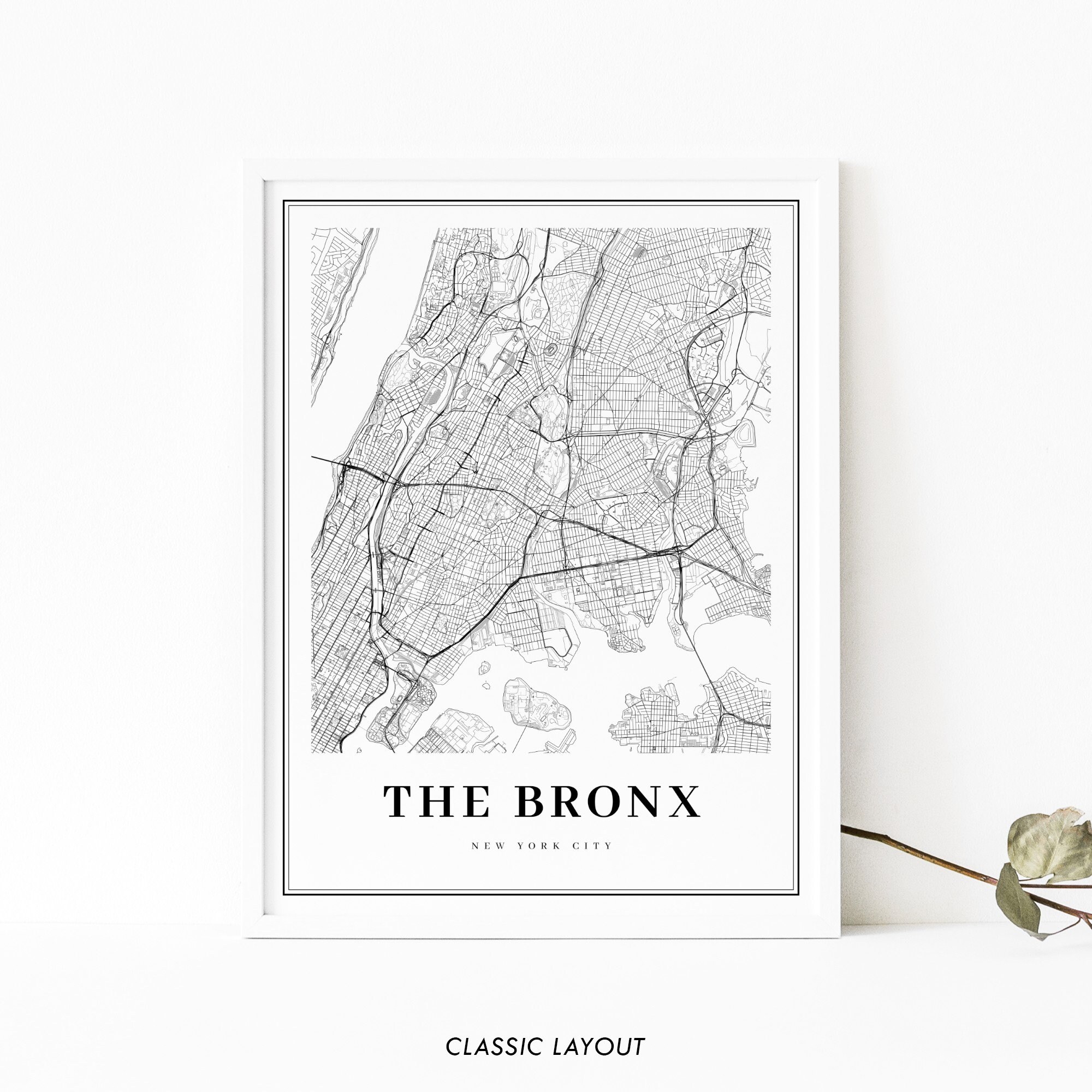 The Bronx NY Map Print New York City NYC USA Map Art Poster | Etsy