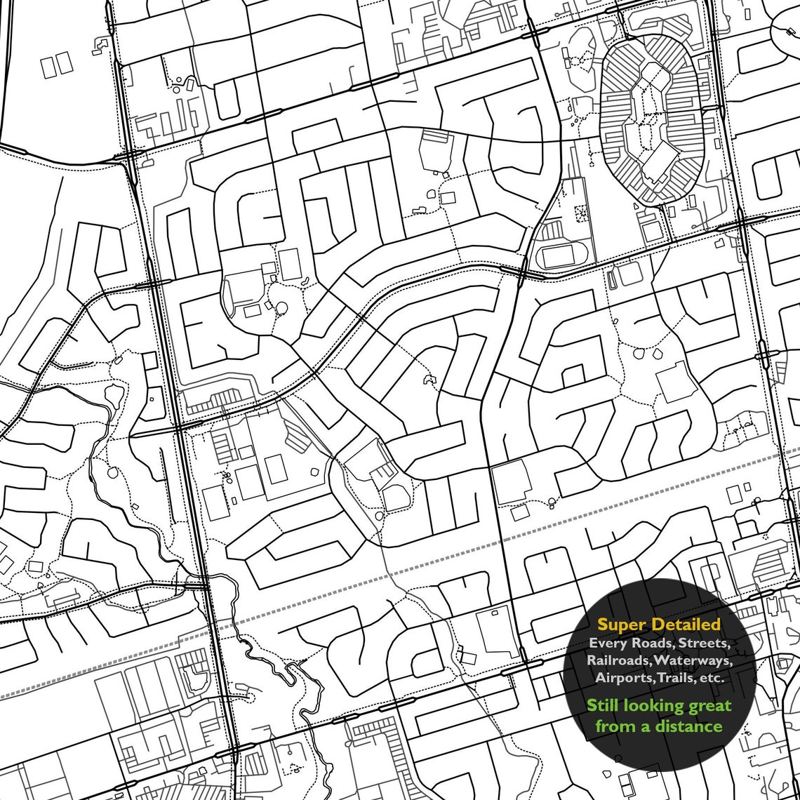North York Toronto Map Print Ontario ON Canada Map Art - Etsy UK