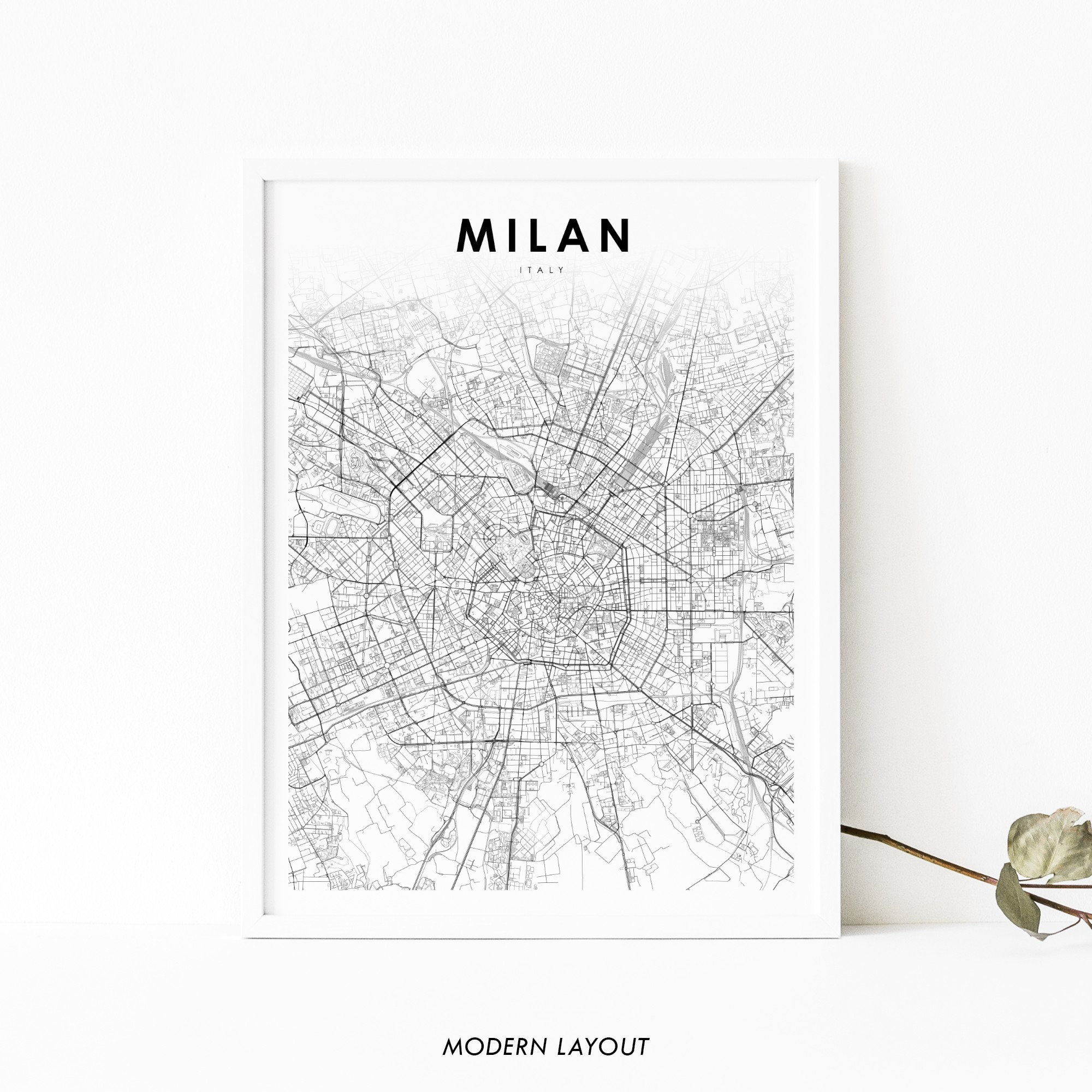 Milan Italy Map Outline