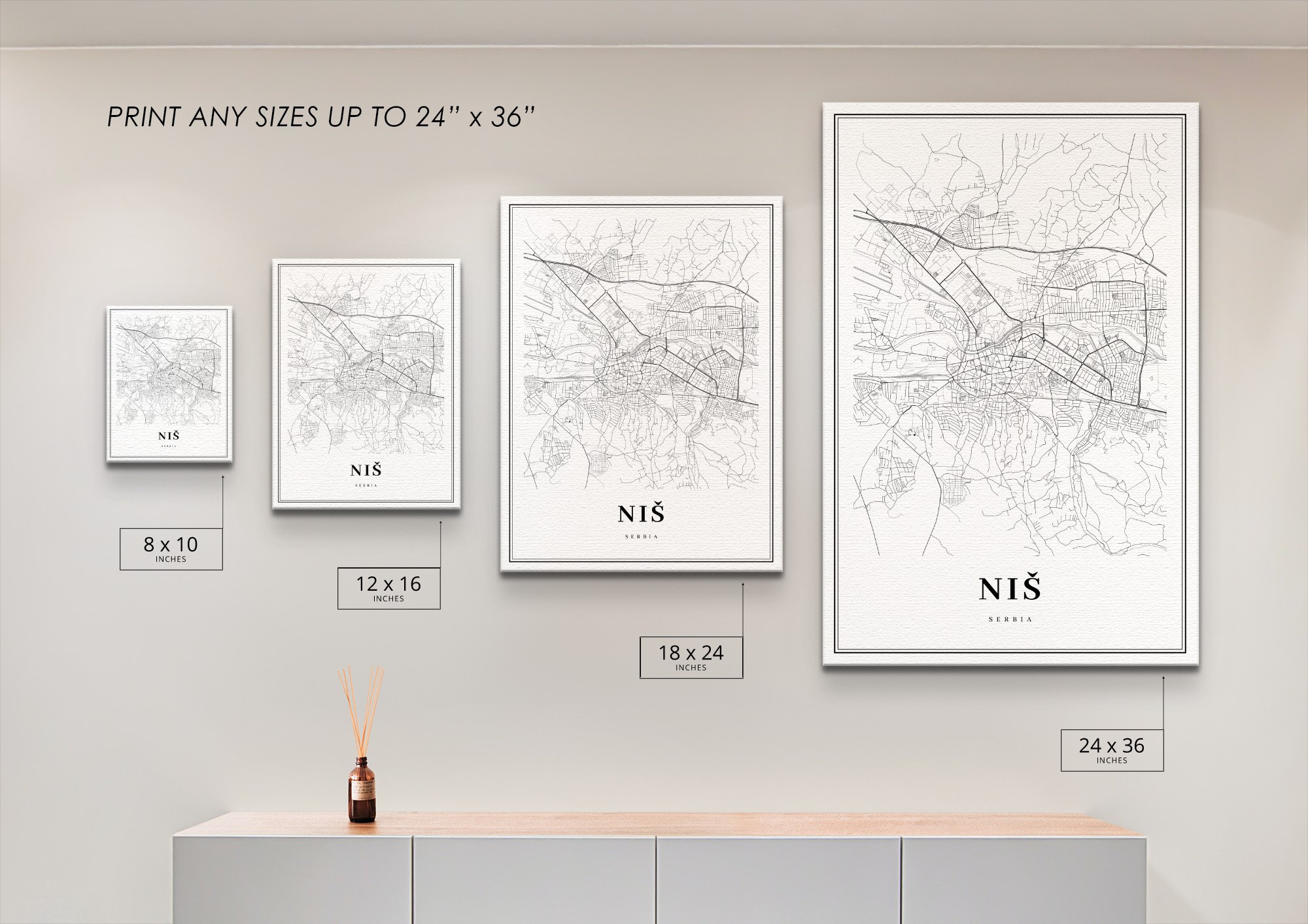 Nis Serbia Map Print Niš Map Art Poster Ниш Србија City | Etsy