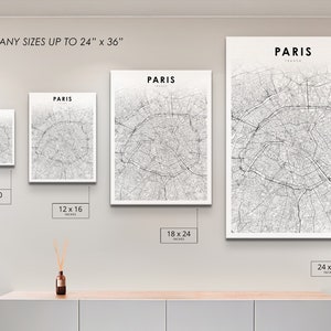 Paris France Map Print, Map Art Poster, Île-de-france Française City ...