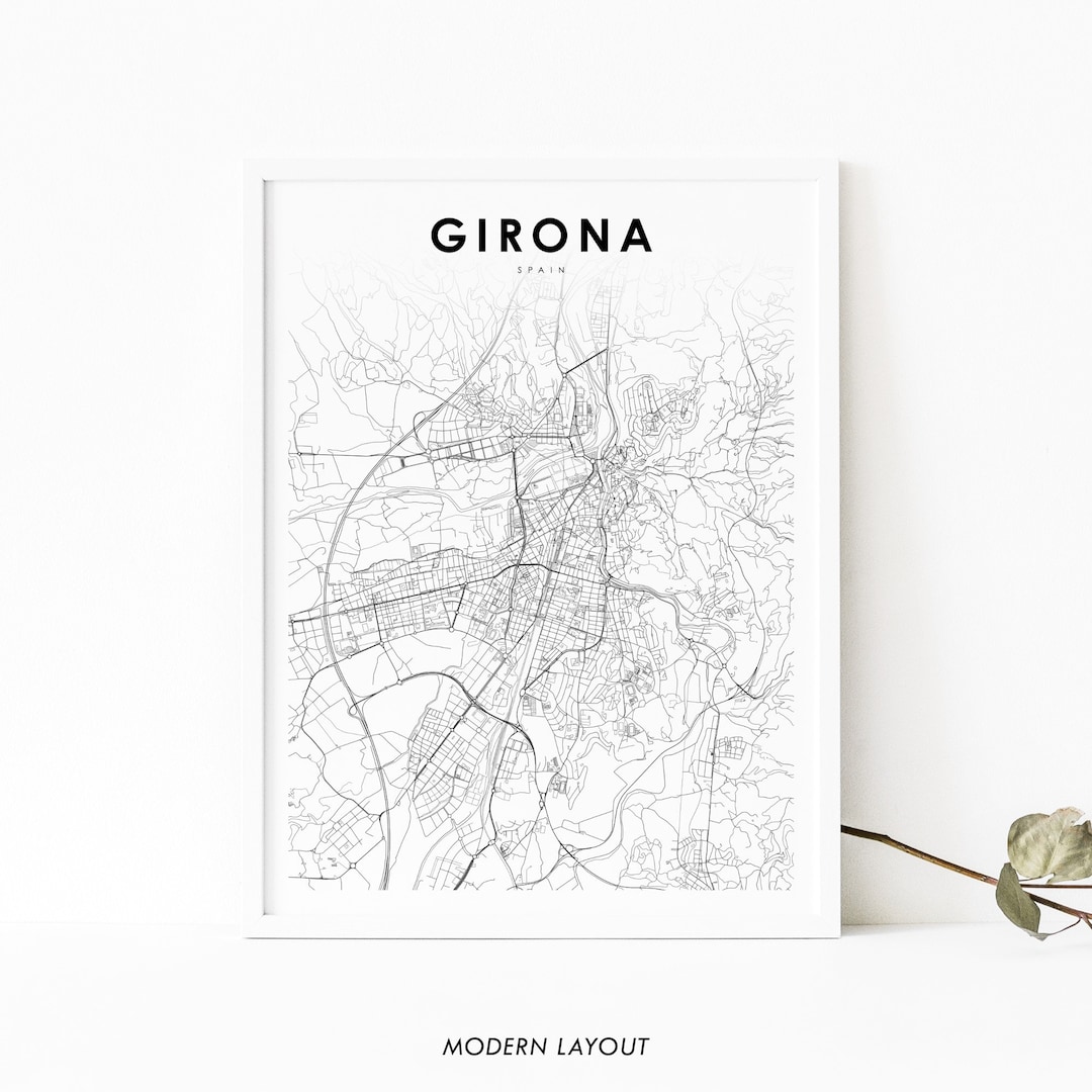 Girona Spain Map Print, Map Art Poster, Gerona España Catalonia, City ...