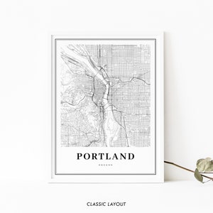 Portland OR Map Print Oregon USA Map Art Poster City Street - Etsy