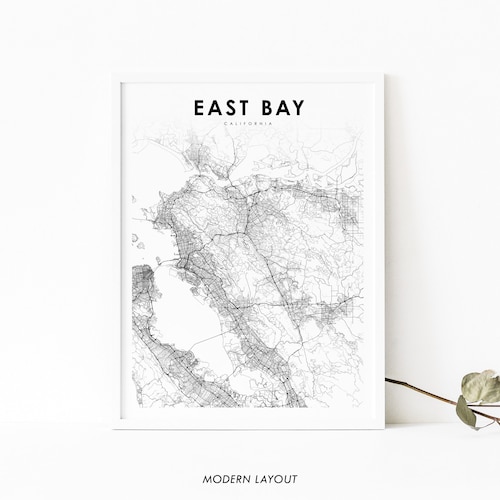 Bay Area CA Map Print California USA Map Art Poster South - Etsy