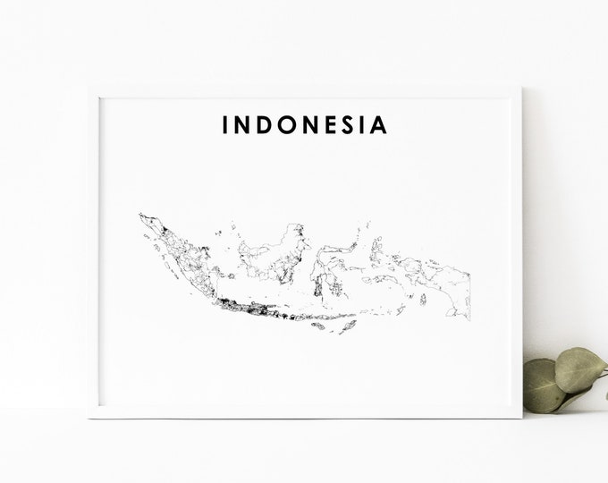 Indonesia Map, Indonesia 2D Relief Map, Indonesia Vintage Map ...