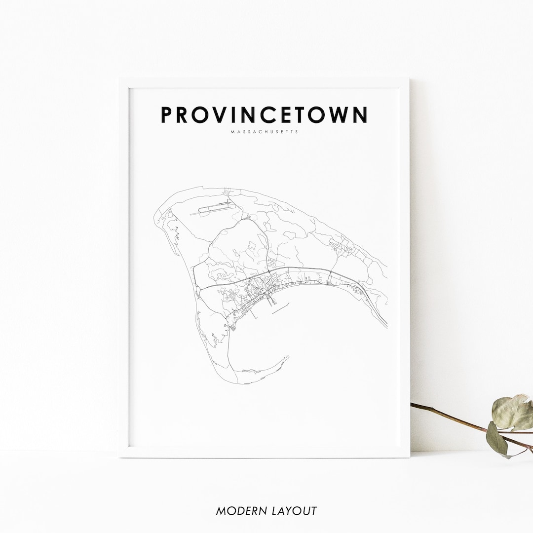 Provincetown MA Map Print, Massachusetts USA Map Art Poster, City ...