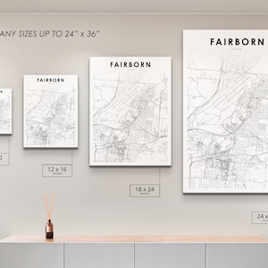 Fairborn OH Map Print, Ohio USA Map Art Poster, Dayton Greene, City ...