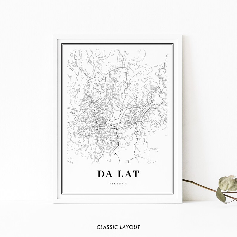 Da Lat Vietnam Print Dalat Viet Nam Map Art Poster Đà Lạt - Etsy