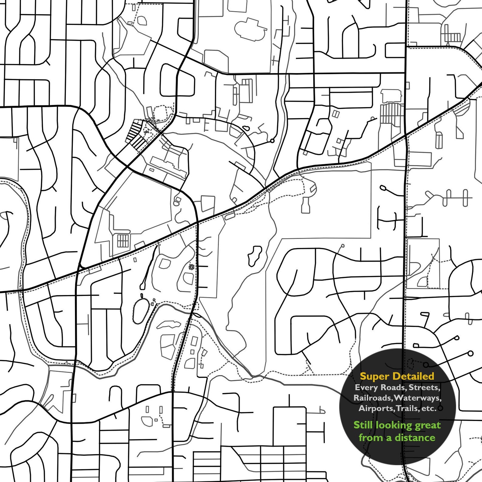 Moline IL Map Print, Illinois USA Map Art Poster, Quad Cities, City ...