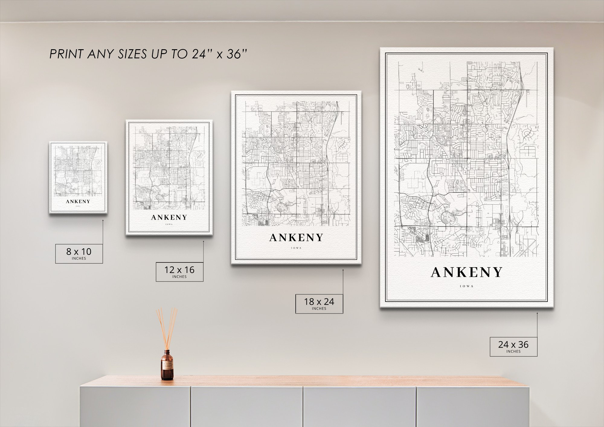 Ankeny IA Map Print Iowa USA Map Art Poster City Street Map - Etsy