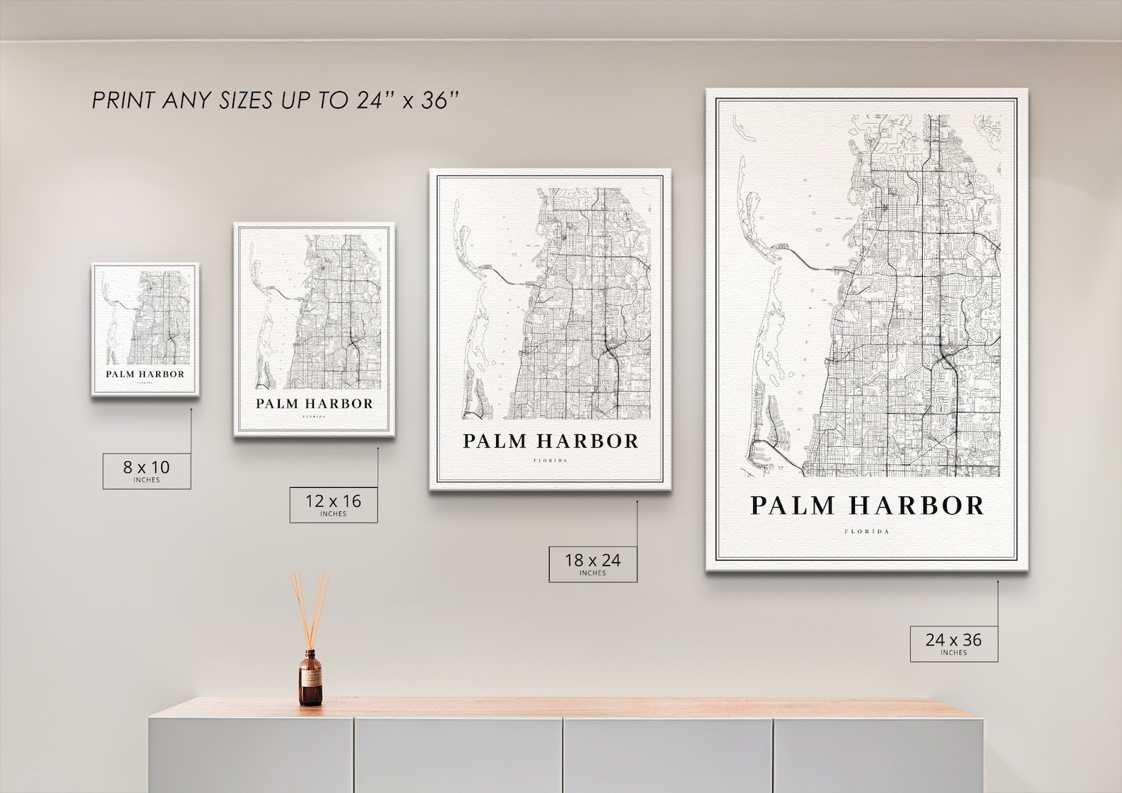 Palm Harbor FL Map Print Florida USA Map Art Poster City - Etsy