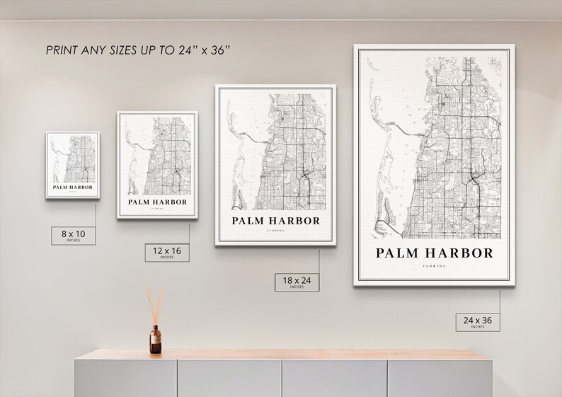 Palm Harbor FL Map Print Florida USA Map Art Poster City - Etsy