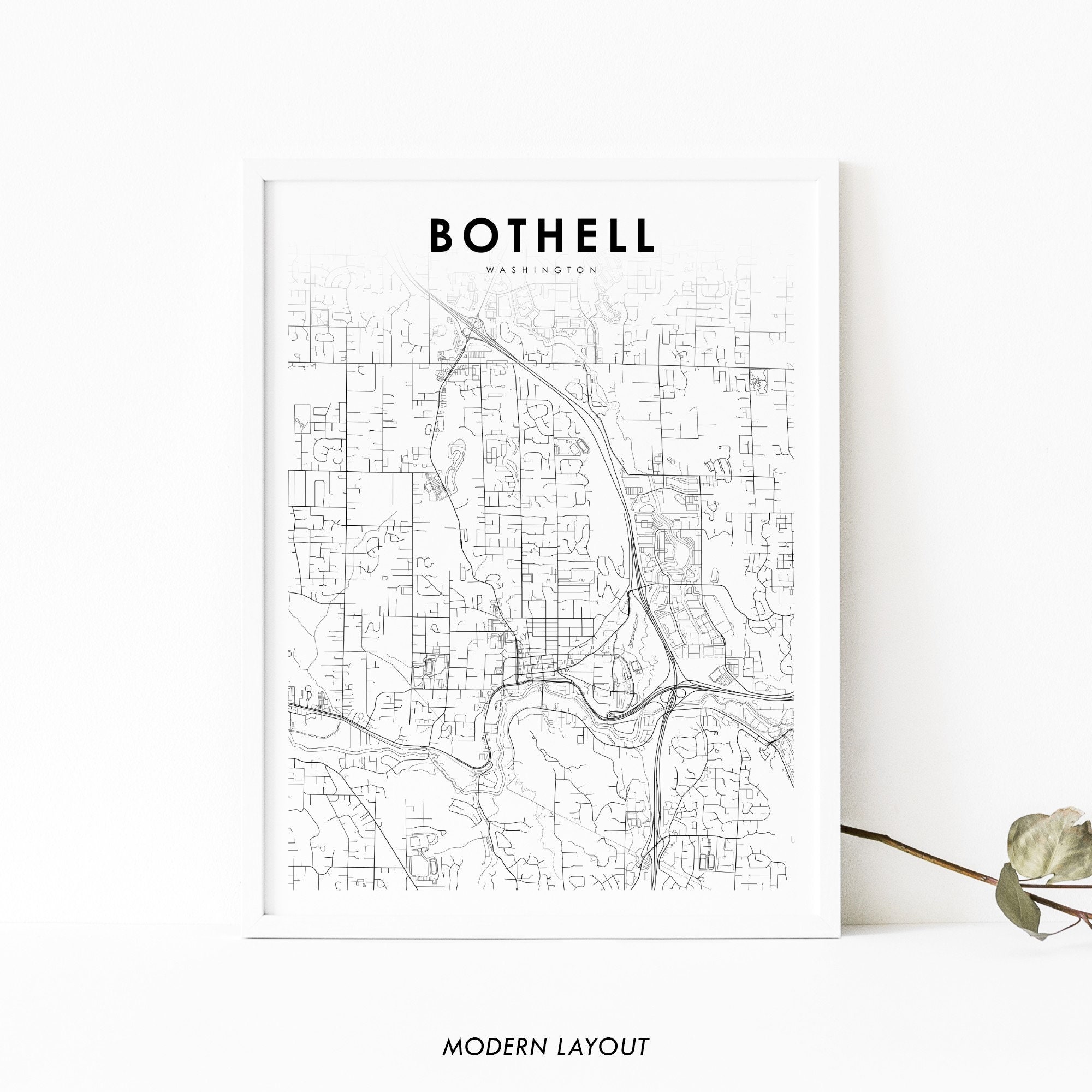 Bothel WA Map Print Washington USA Map Art Poster King - Etsy