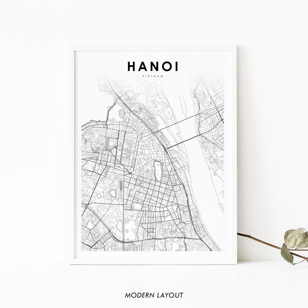 Hanoi Downtown Vietnam Map Print, Hà Nội Việt Nam Viet Nam Map Art ...