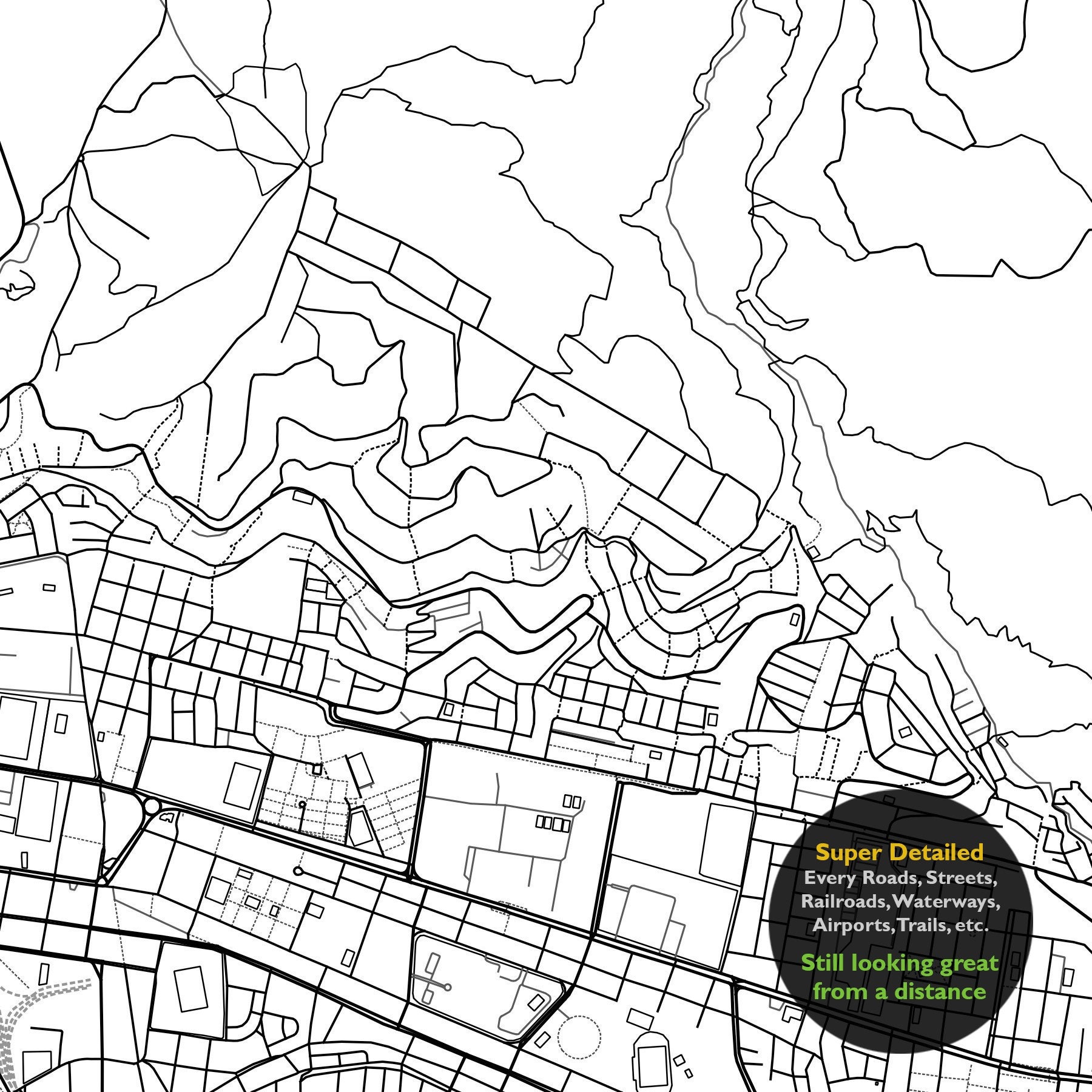 Cusco Peru Map Print Map Art Poster Cuzco Perú City Street - Etsy