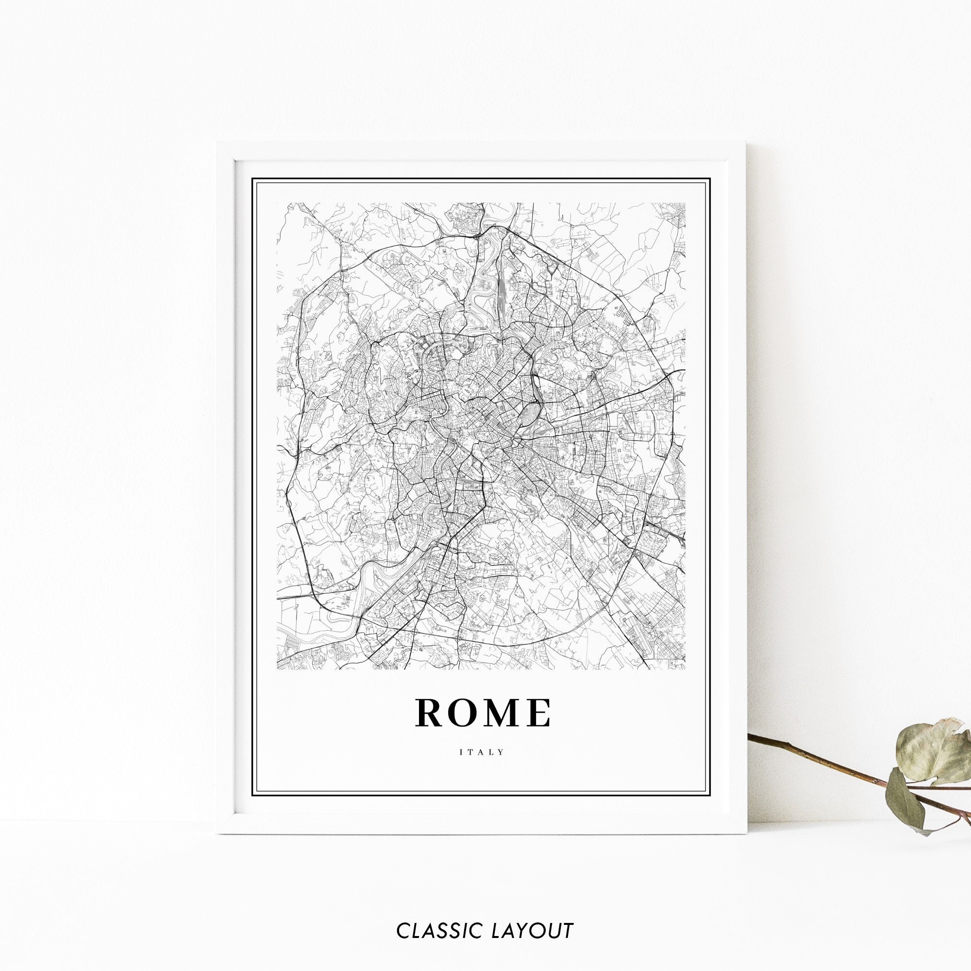 Rome Italy Map Print Map Art Poster Roma Italia Lazio City - Etsy