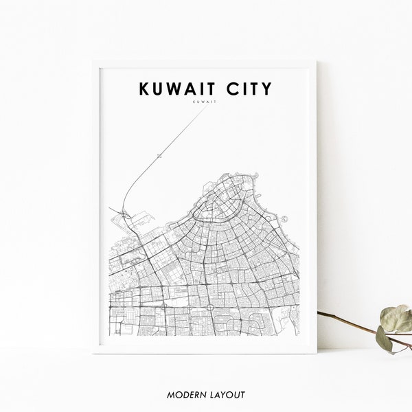 Street Map of Kuwait - Etsy