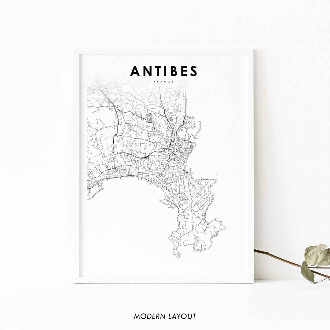 Antibes France Map Print, Map Art Poster, Antíbol Alpes-côte D'azur ...