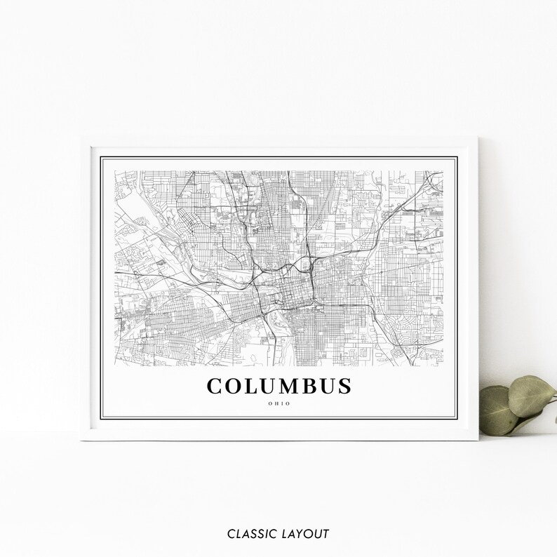 Columbus OH Map Print Ohio USA Map Art Poster City Street - Etsy