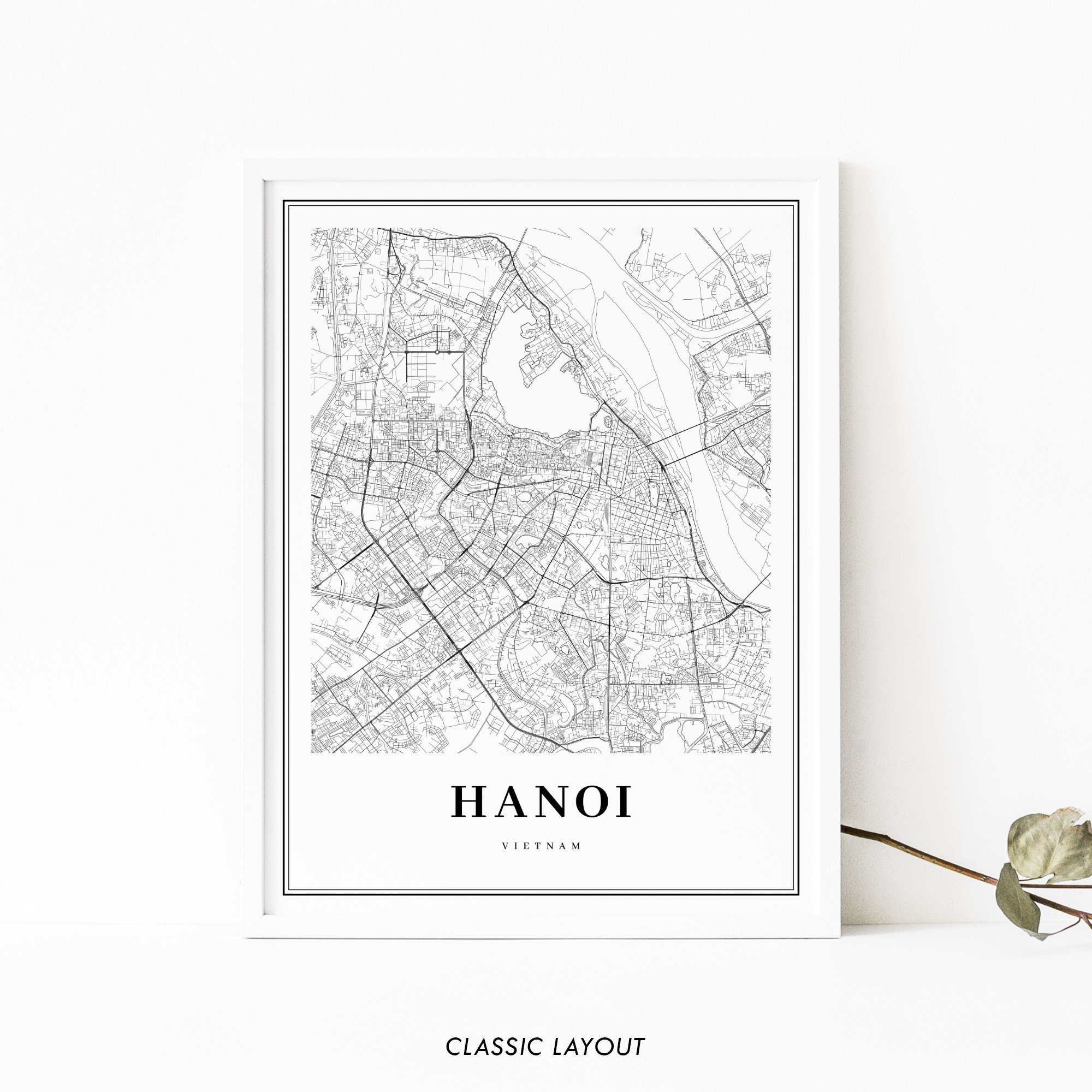 Hanoi Vietnam Map Print Hà Nội Việt Nam Viet Nam Map Art - Etsy