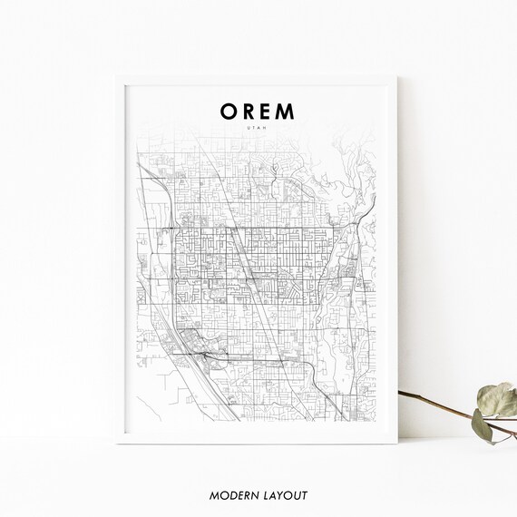Orem UT Map Print Utah USA Map Art Poster Provo-orem Salt | Etsy