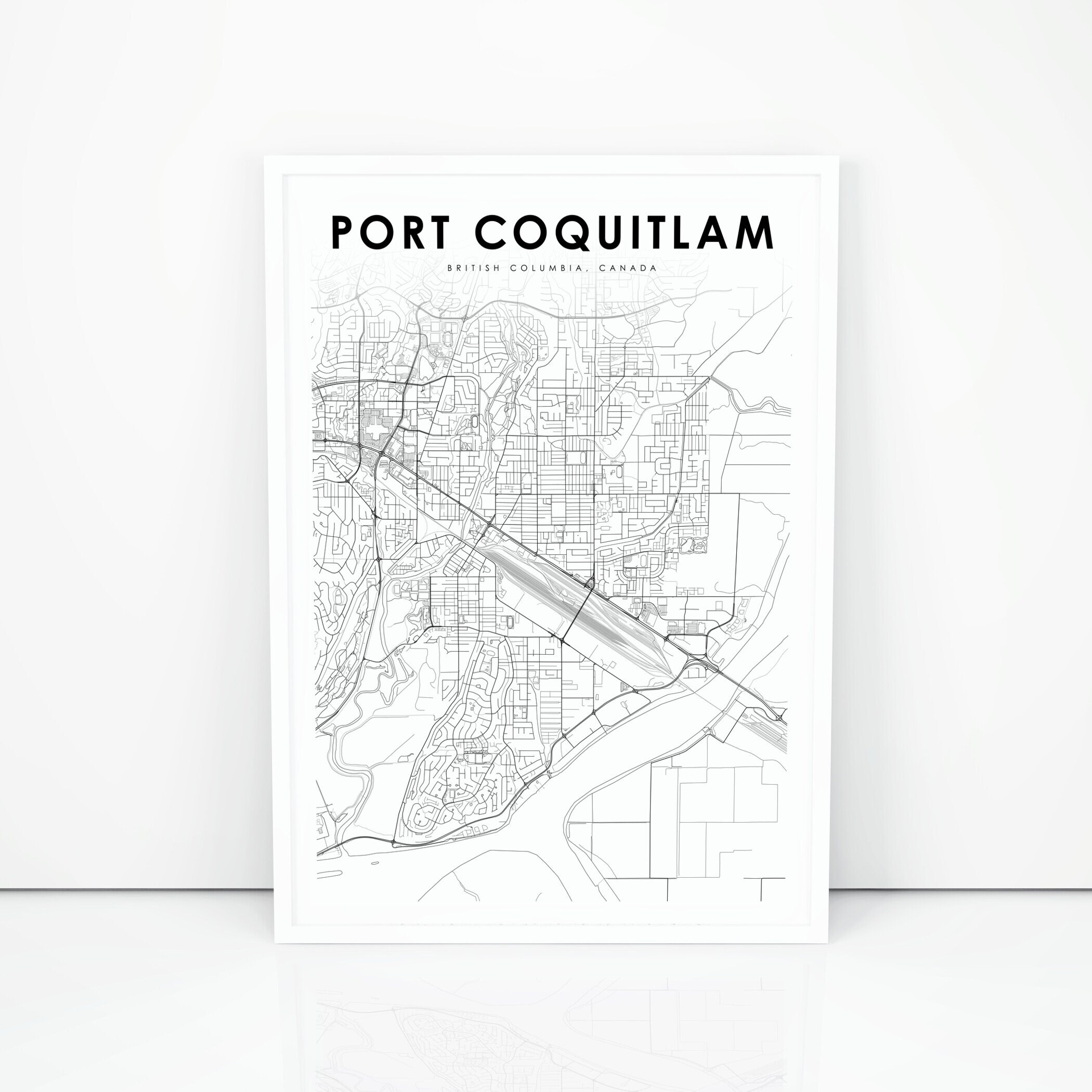 Port Coquitlam BC Map Print British Columbia Canada Map Art | Etsy