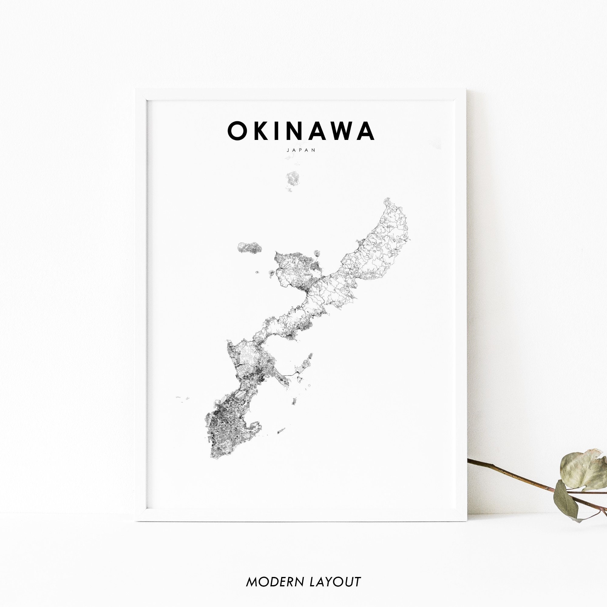 Okinawa Japan Map Print Map Art Poster 沖縄 沖縄県 日本 Kyushu - Etsy