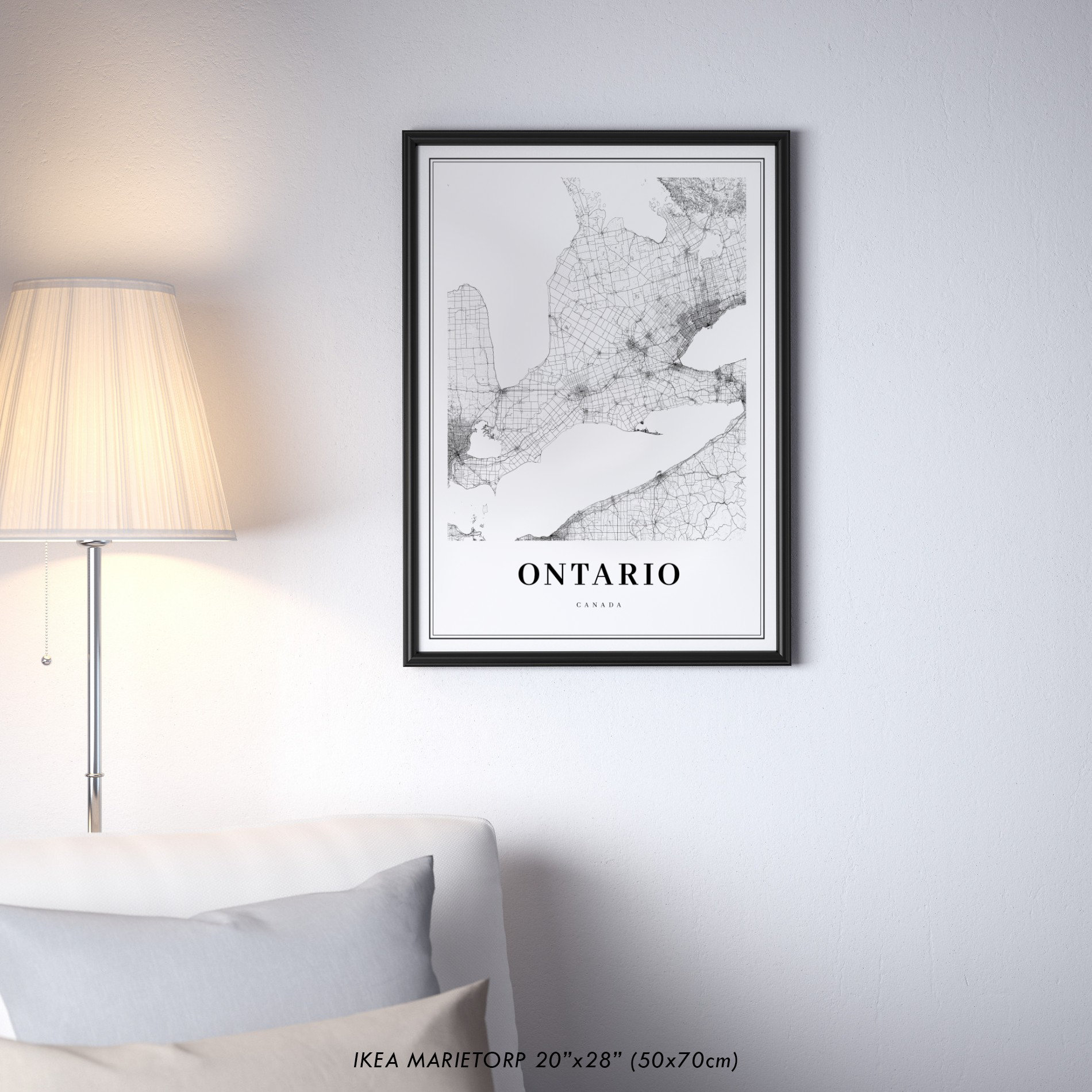 Southern Ontario Map Print ON Canada Map Art Poster Toronto - Etsy
