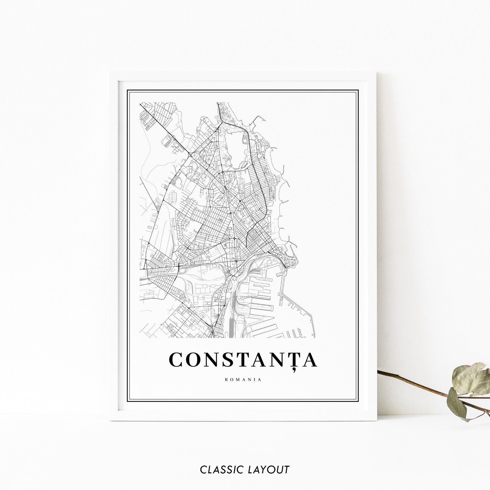 Constanta Romania Map Print Map Art Poster Constanța | Etsy