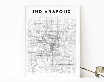 Indianapolis City Map Poster - Etsy