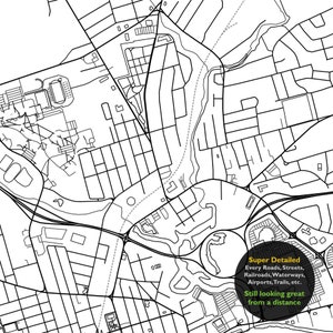 Moncton New Brunswick Map Print, NB Canada Map Art Poster, City Street ...