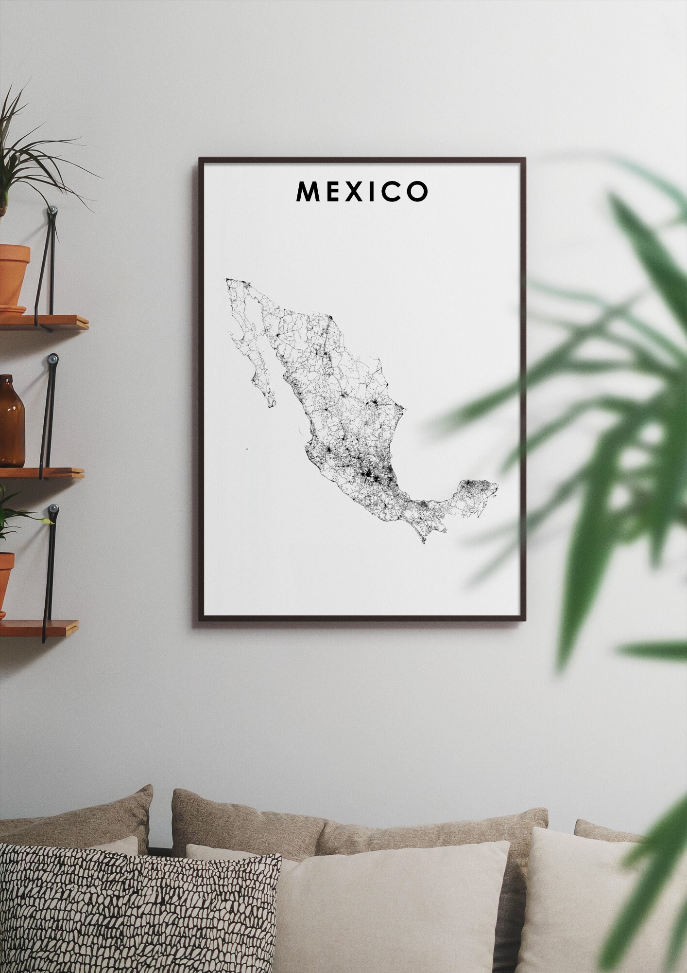 Mexico Map Print, Road Map Poster, México Estados Unidos Mexicanos ...