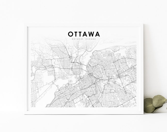 Ottawa Illustrated Map Ottawa Wall Art - Etsy Canada
