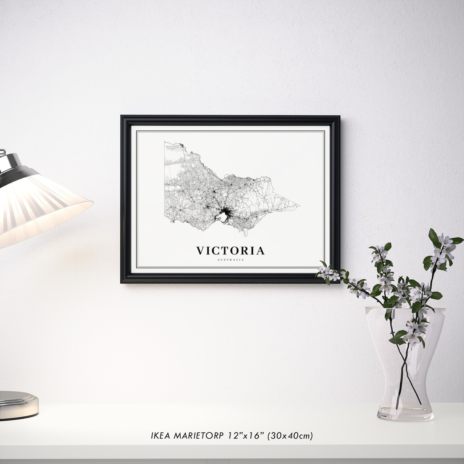 Victoria Australia Map Print Road Map Art Poster Melbourne - Etsy