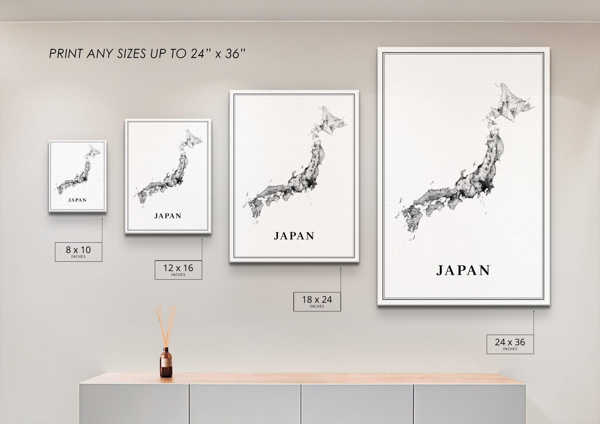 Japan Map Print Country Road Map Poster 日本 日本国 Tokyo Map | Etsy