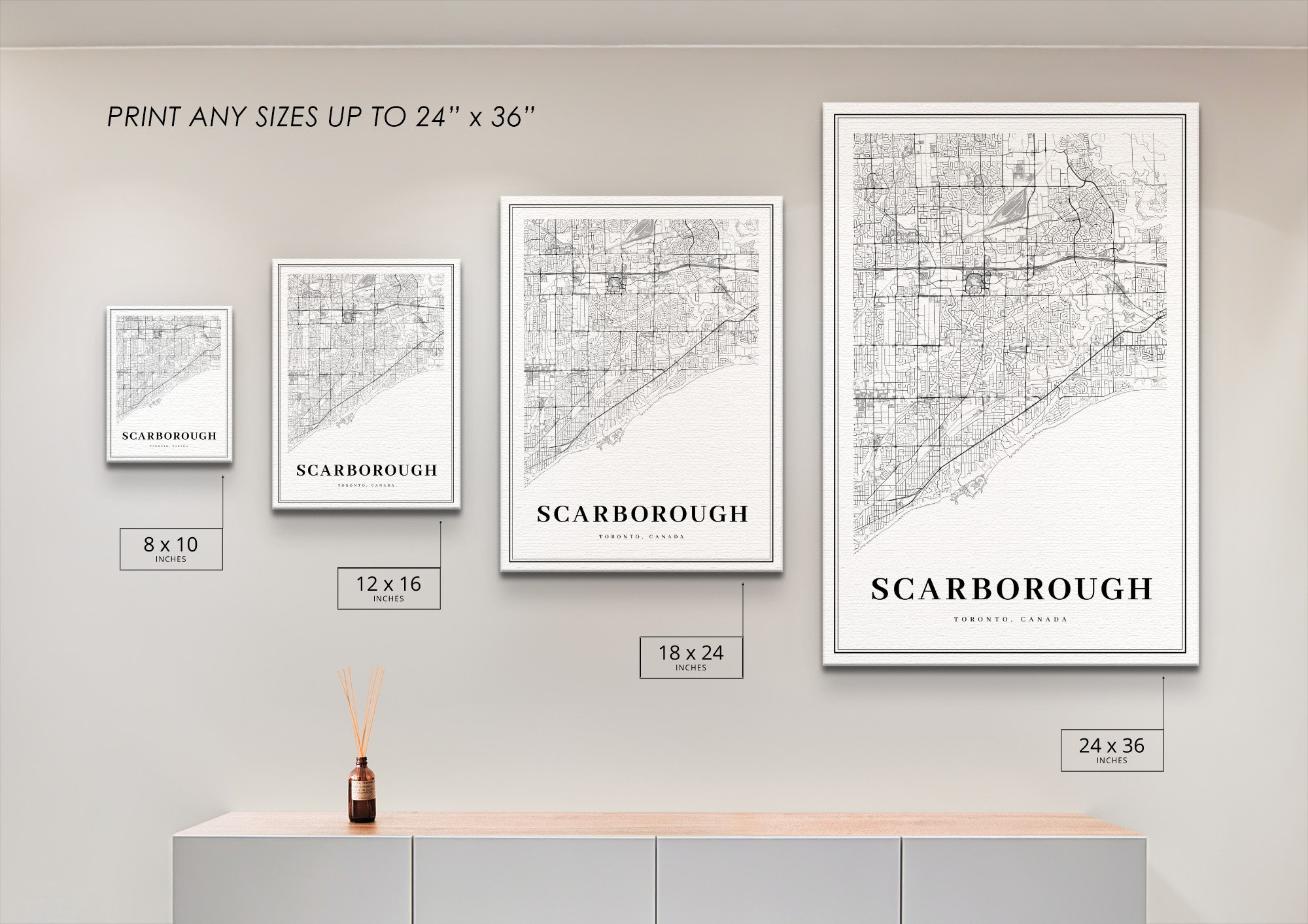 Scarborough Ontario Map Print Toronto ON Canada Map Art - Etsy