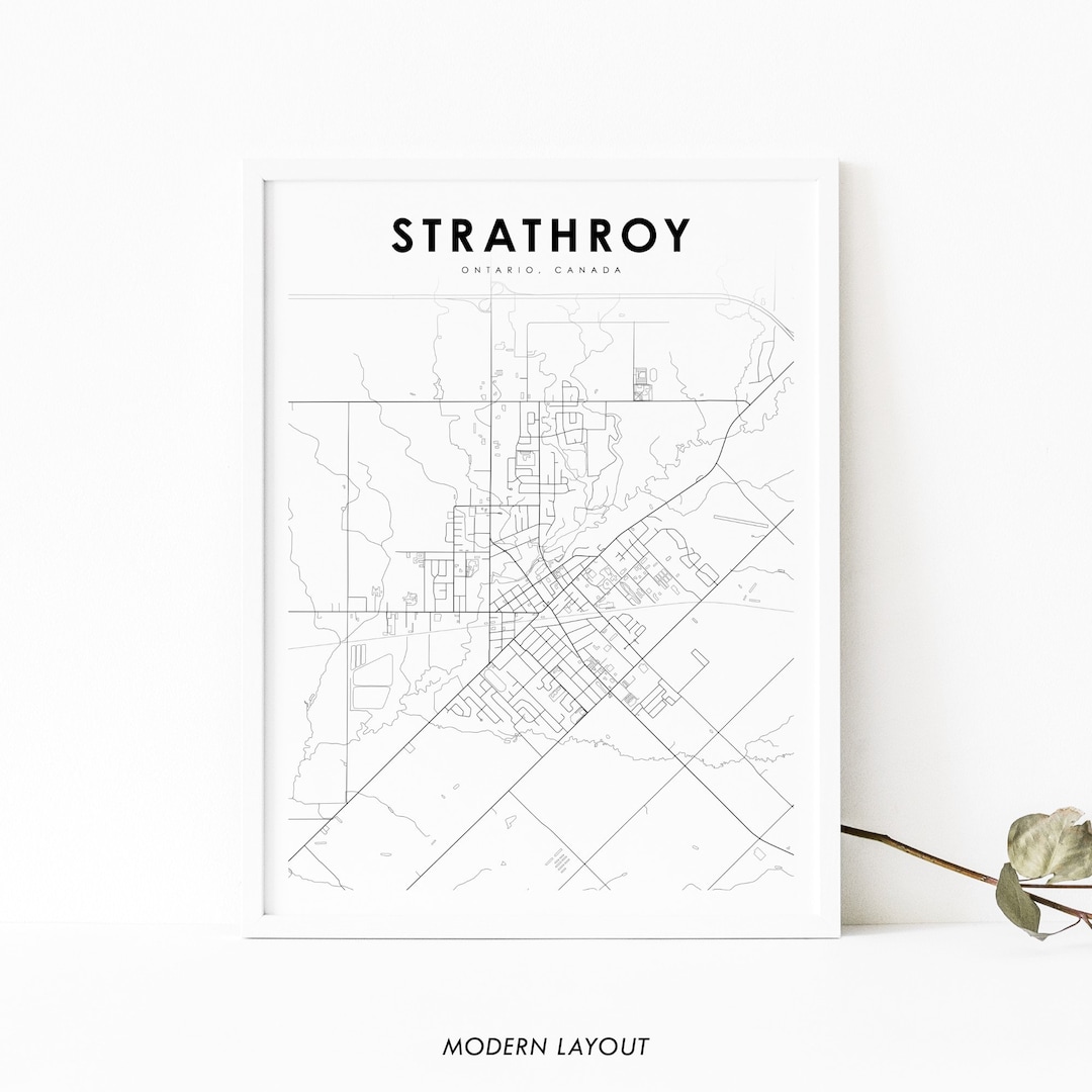 Strathroy Ontario Map Print Strathroy-caradoc ON Canada Map - Etsy